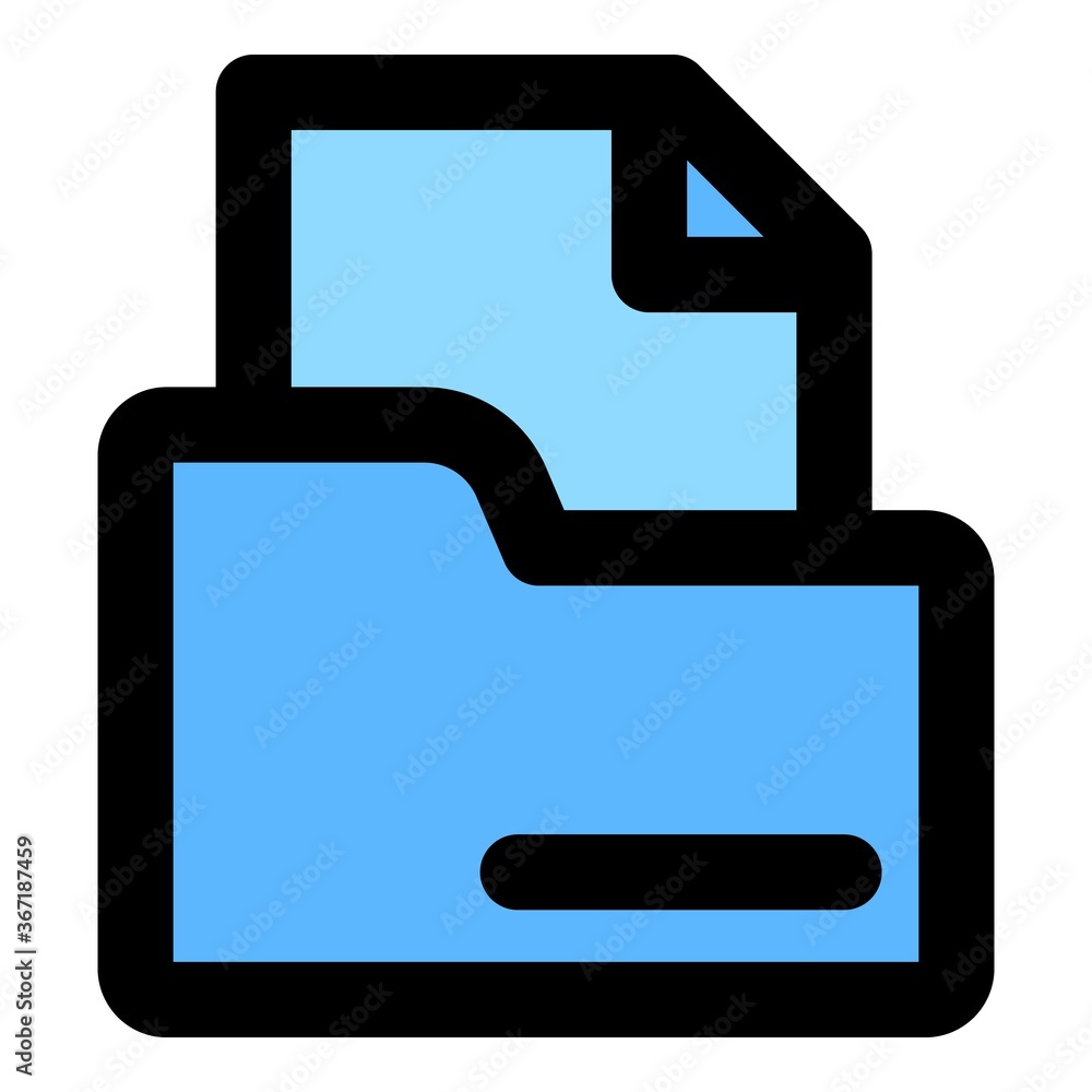 Computer file folder icon. Outline computer file folder vector icon for web design isolated on ...