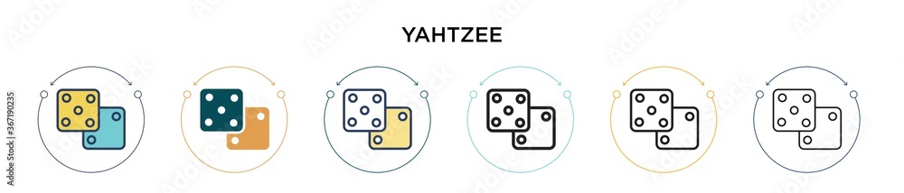 Yahtzee icon in filled, thin line, outline and stroke style. Vector ...