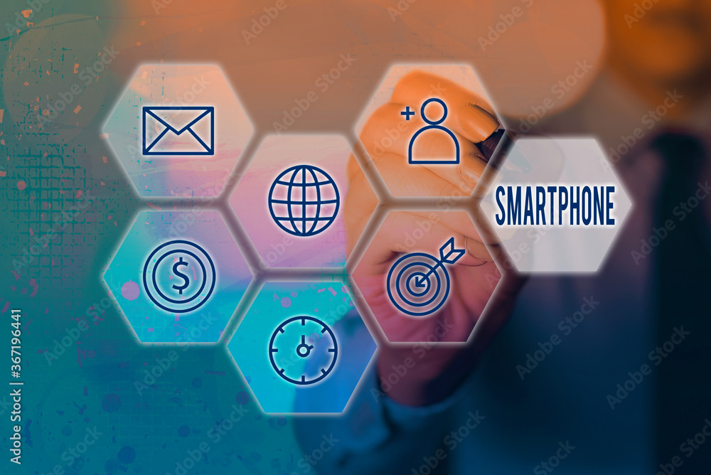 Conceptual hand writing showing Smartphone. Concept meaning the mobile ...
