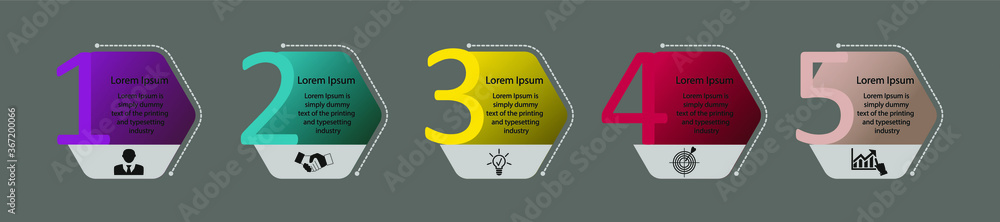 Business data visualization, infographics. Scheme of the process of ...