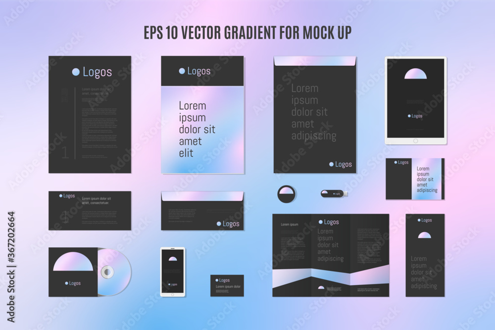 Vector design for mobile app with UX and branding mock up. Lock Screen ...