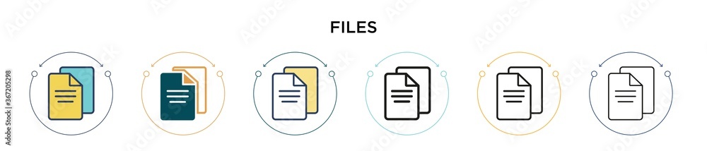 Files icon in filled, thin line, outline and stroke style. Vector ...