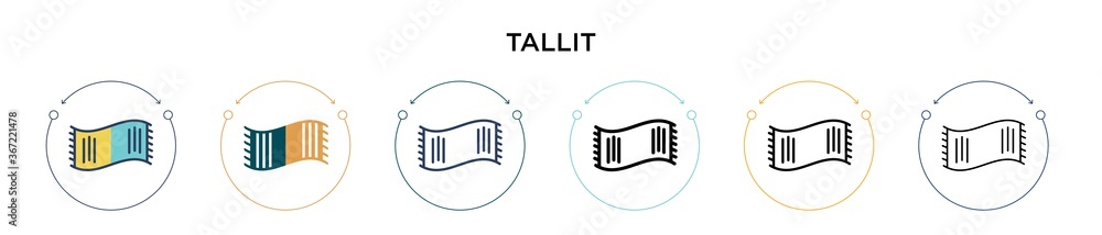 Tallit icon in filled, thin line, outline and stroke style. Vector ...
