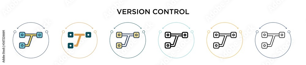 Vetor de Version control icon in filled, thin line, outline and stroke ...