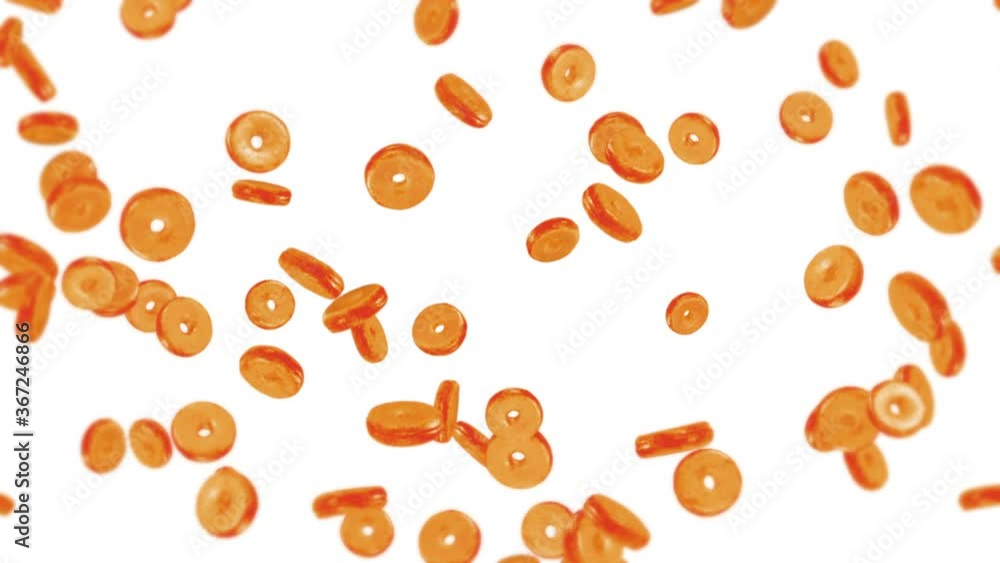 Flying many plain donuts on white background. Doughnut cake, Sweets ...