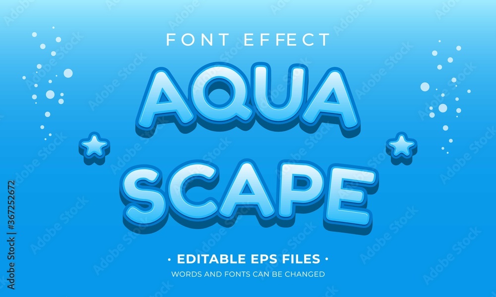 Aquascape font effect. Aqua theme font effect vector design. easy to ...