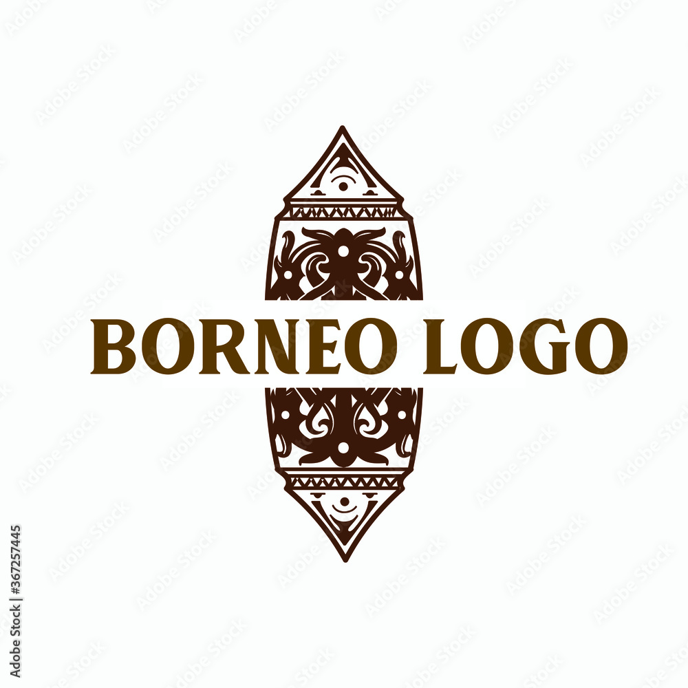 Ethnic logo design, borneo traditional weapon Stock Vector | Adobe Stock
