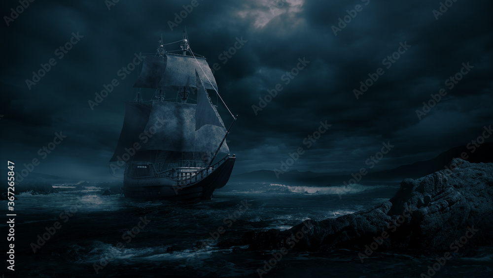 Dark Pirate Ship