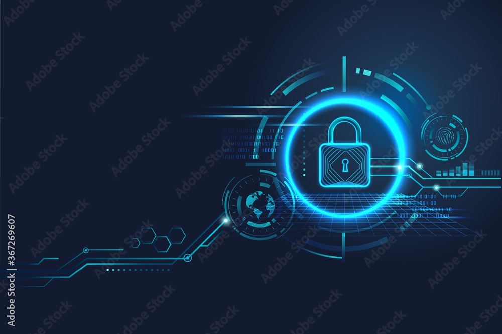 Data Security Concept Design For Personal Privacy Data Protection And Cyber Security Padlock