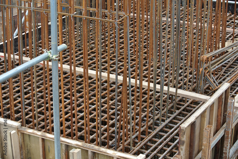 SELANGOR, MALAYSIA -SEPTEMBER 03, 2015: Pile cap formwork with ...