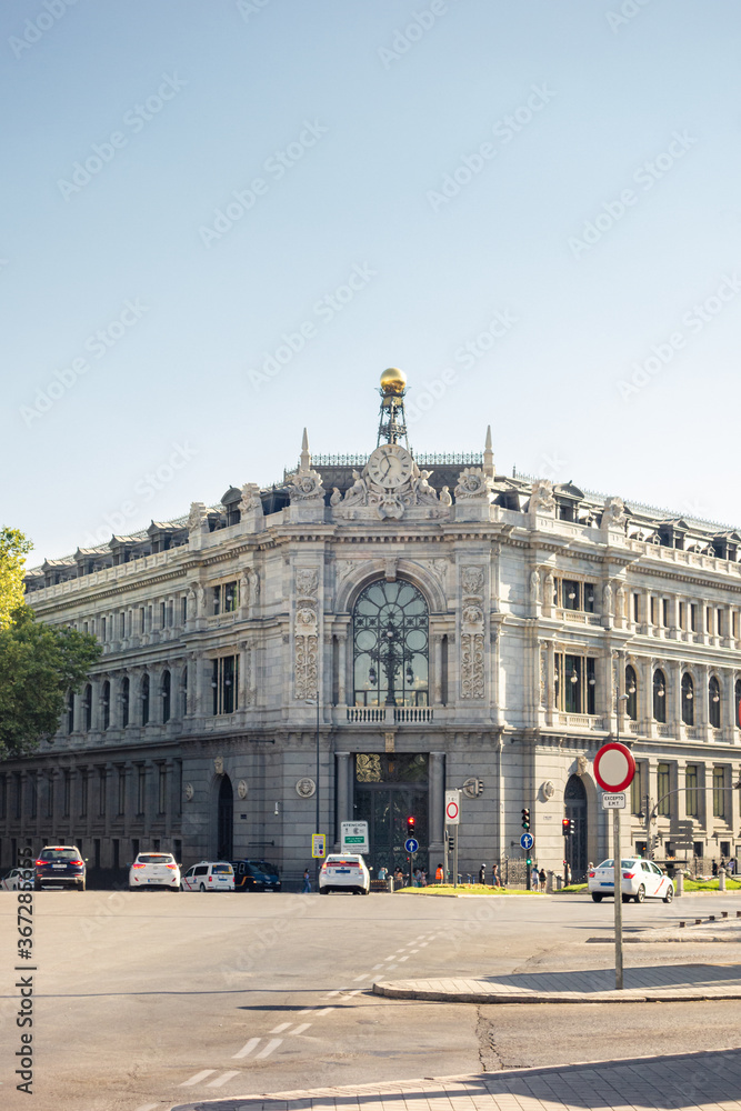 Main facade of the main headquarters of the Bank of Spain, supervisor ...