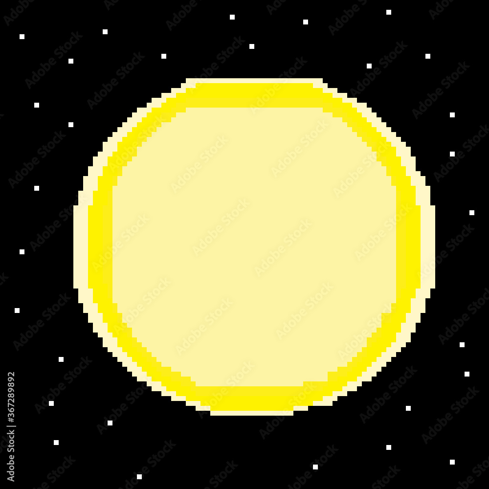 Pixel sun image. Vector Illustration of pixel art. Stock Vector | Adobe ...