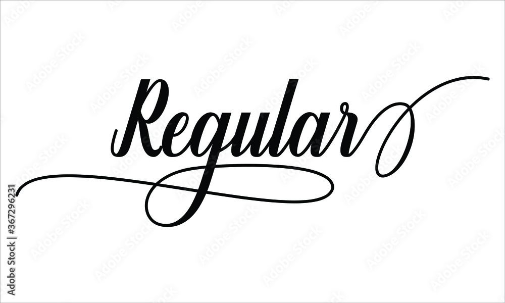 Regular Calligraphic Script Typography Cursive Black text lettering and ...