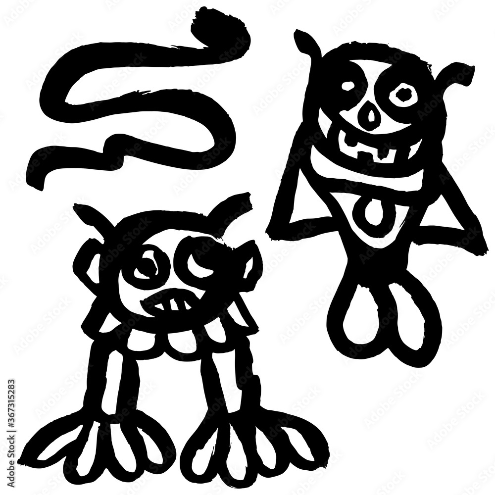 Cartoon sketch. Grotesque character. Surrealistic art Stock Vector ...