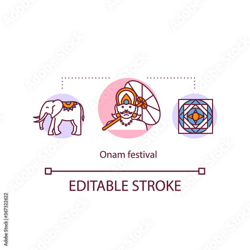 Onam festival concept icon. Hindu holidays. Kerala and Malayali ...