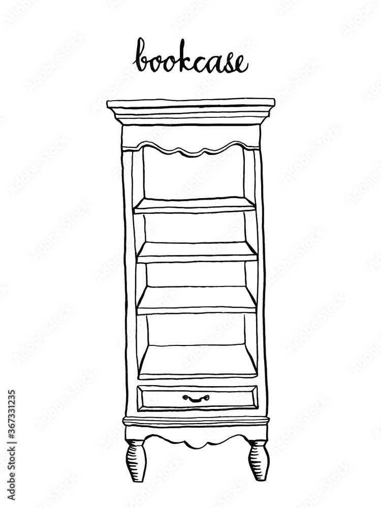 Vintage bookcase/ Vintage furniture/ Interior design elements/ Hand ...