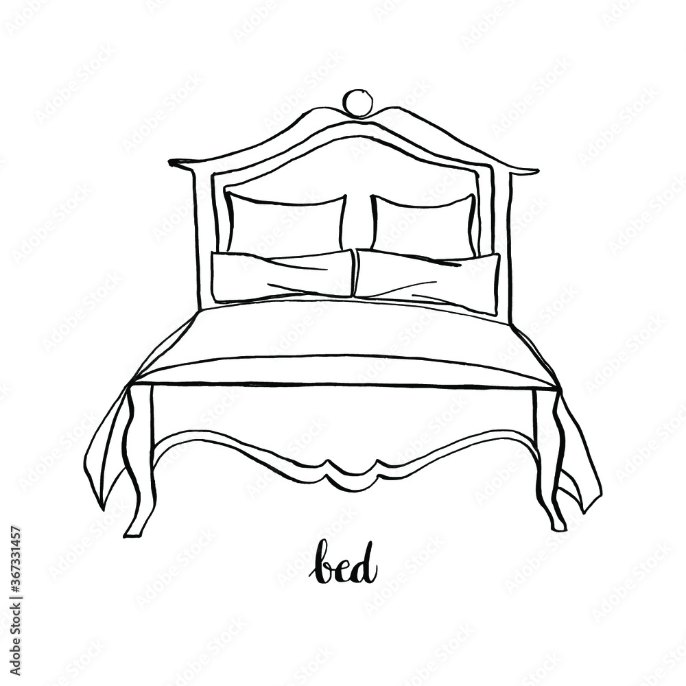 Vintage king-size bed/ Vintage furniture/ Interior design elements ...