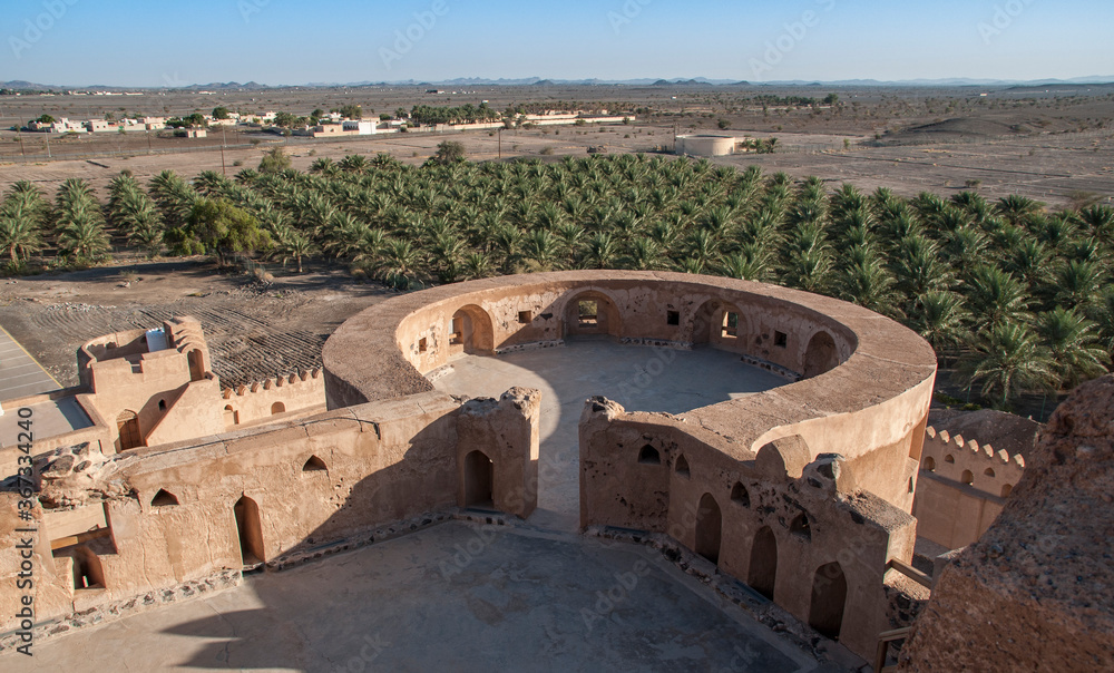 Old medieval Jibreen Castle in the Sultanate of Oman Stock Photo ...