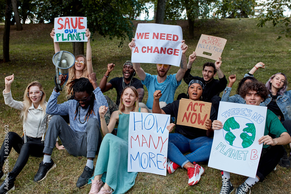 people all over the world fight for climate change. global warming and ...