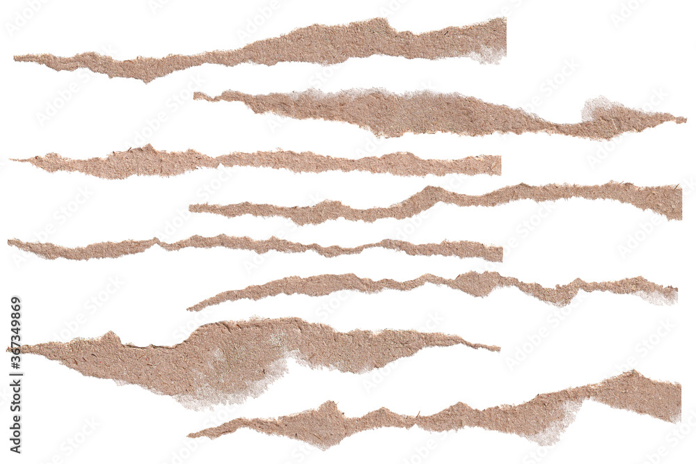 Torn paper borders set. Clip art on white background Stock Photo ...