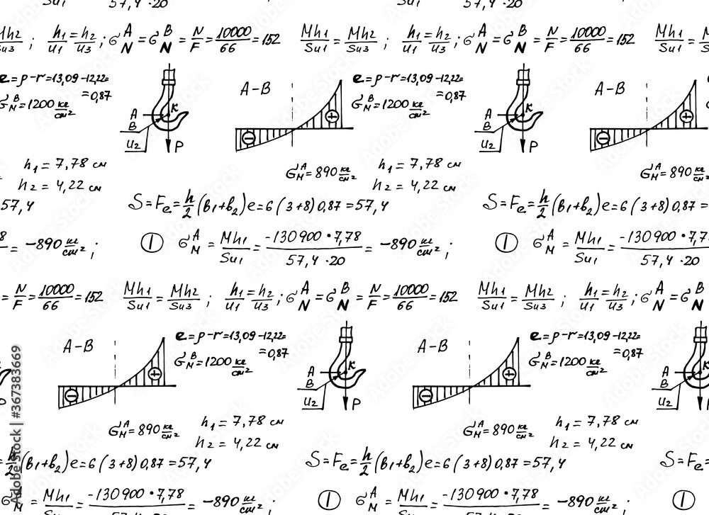 Structural mechanics diagrams. Physics mathematical formula equation ...