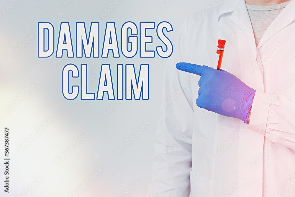 Writing note showing Damages Claim. Business concept for seeks to ...