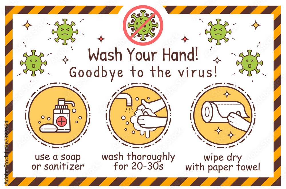Wash Your Hand with Sanitizer or Soap. Kids Prevention Information ...