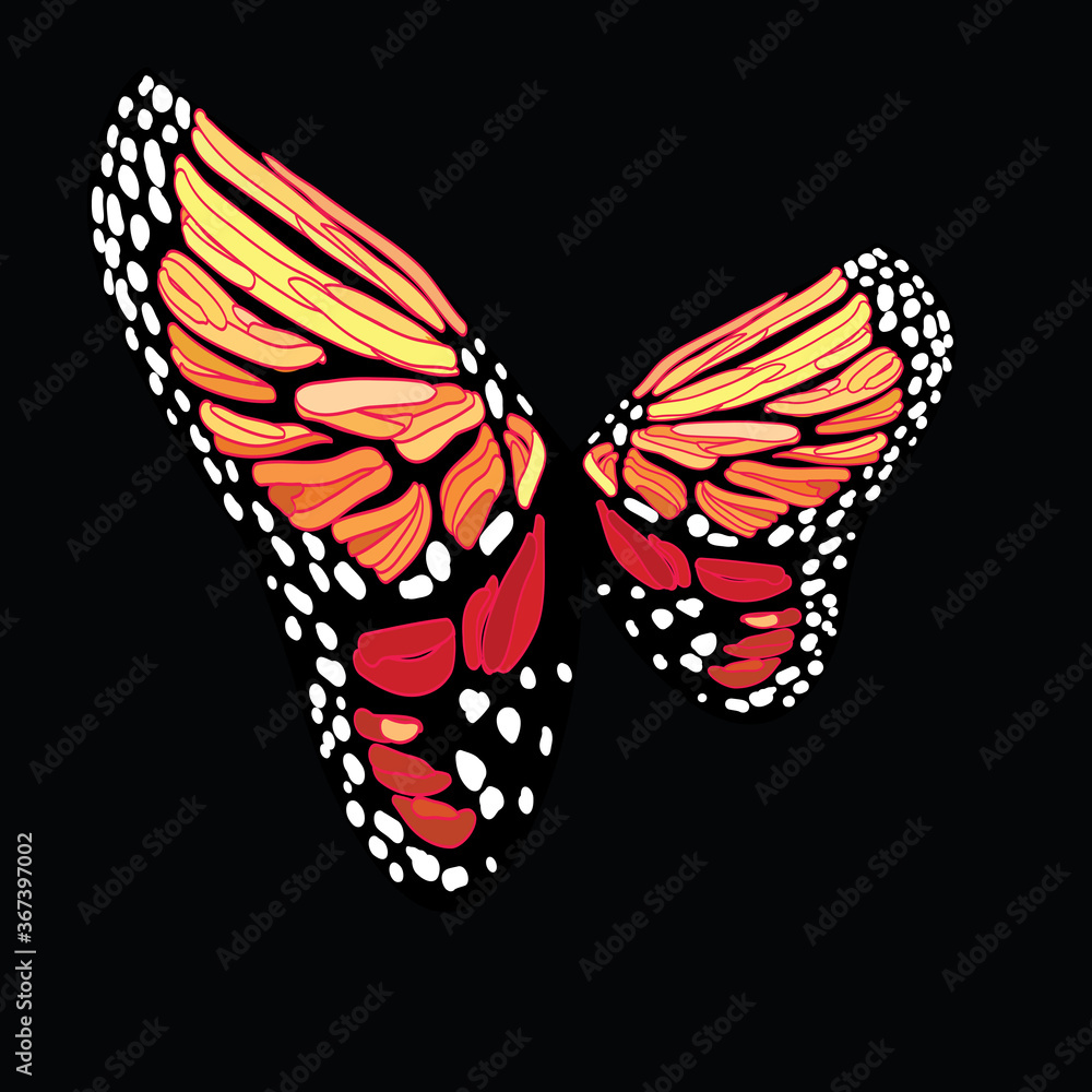 Vector Illustration of a Swallowtail Butterfly. Freehand Drawing. A ...