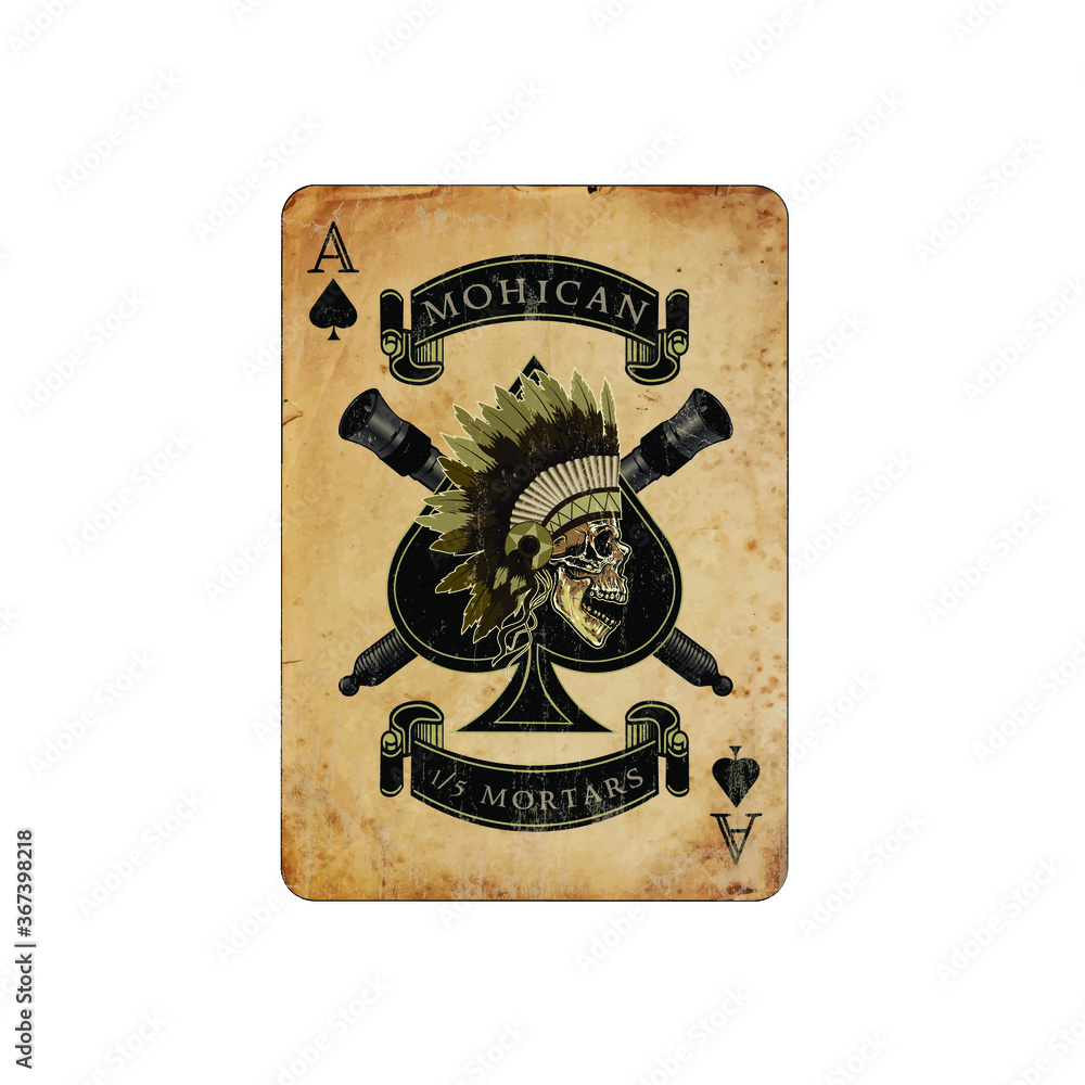 Realistic Ace of Spades death playing card with mortal systems in the ...