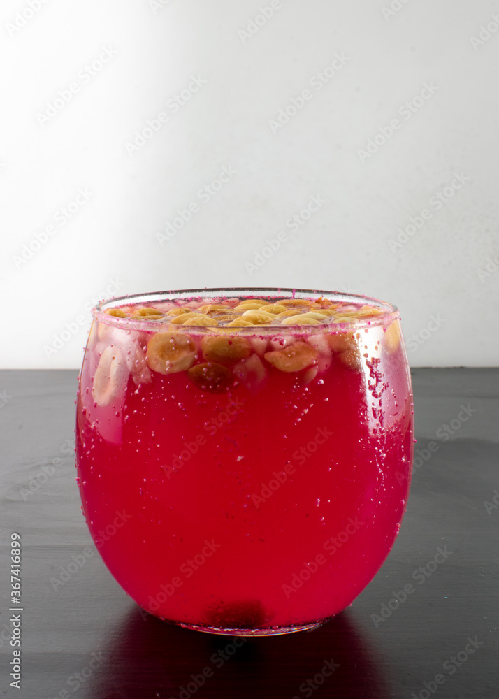 Tuba, traditional drink from colima Mexico, refreshing, pink with ...