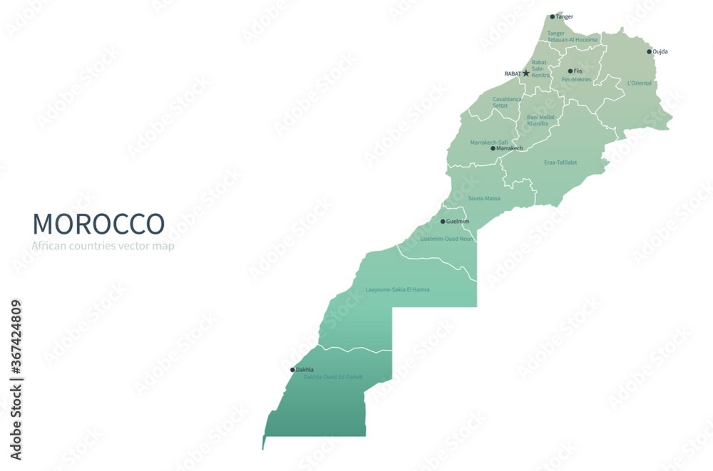 morocco map. african countries vector map. Stock Vector | Adobe Stock