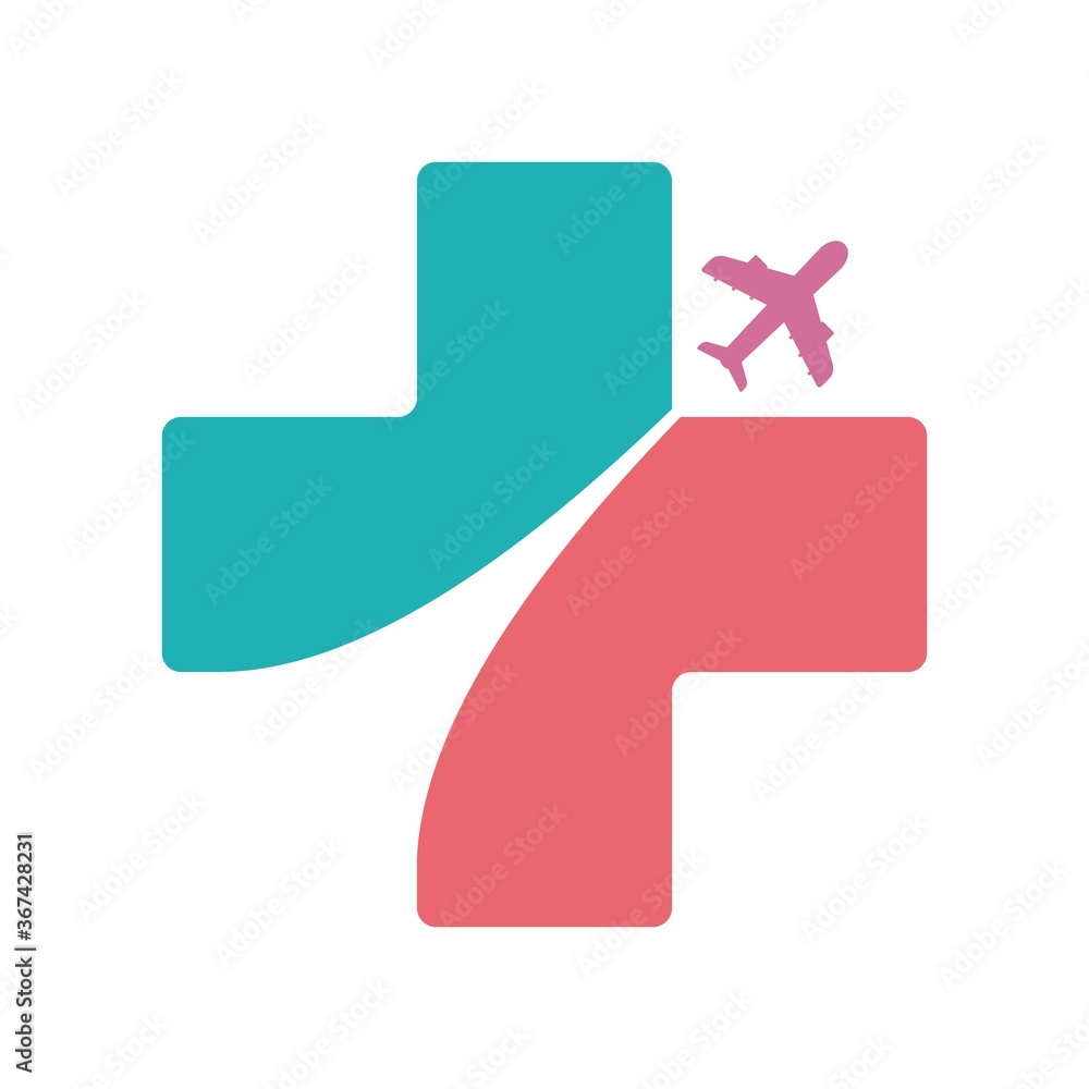 Vetor de Airport Medical Sign. Medical Plane Design Related Vector ...