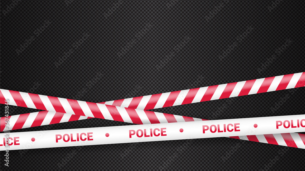 Police tape, crime danger line. Caution police lines isolated. Warning ...