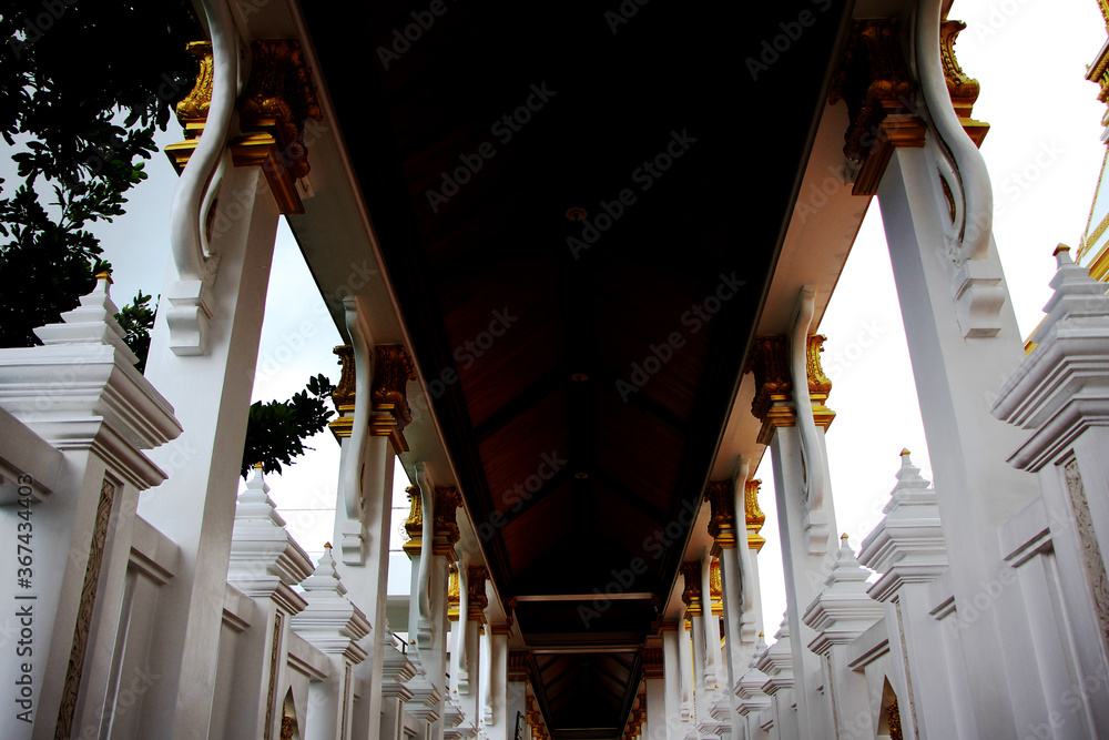 The walkway which is the sidewalk in the temple can be walked to see ...