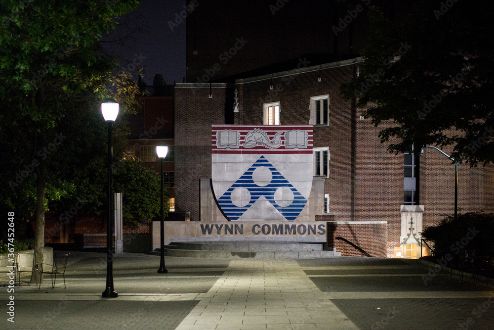 Wynn Commons, University of Pennsylvania Campus at Night - Illuminated ...