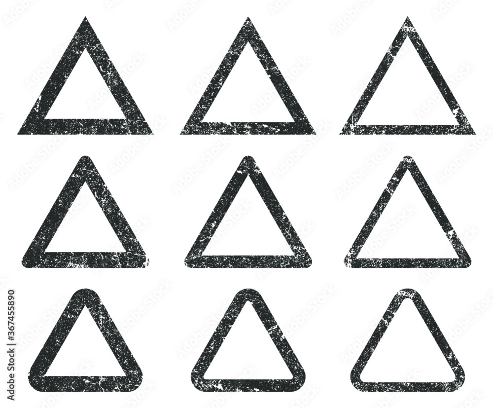 Triangle outline icon shape. Geometric warning logo sign symbol. Vector ...