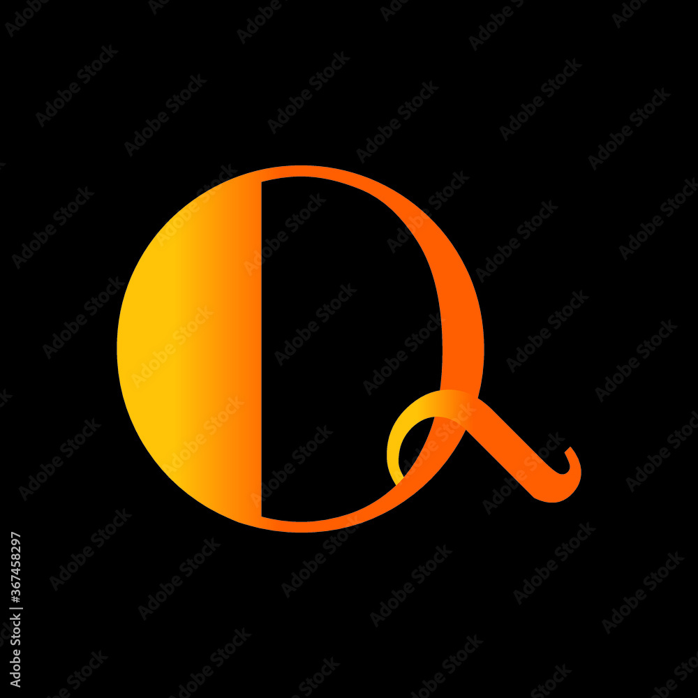 simple minimal initial biased based vector logo design of letter Q with ...