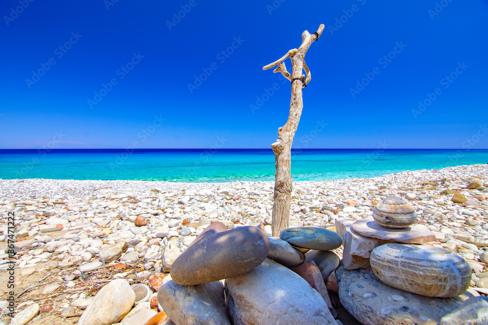 The tropical, scenic nudist beach of Lakoudi on Gavdos island, Greece ...
