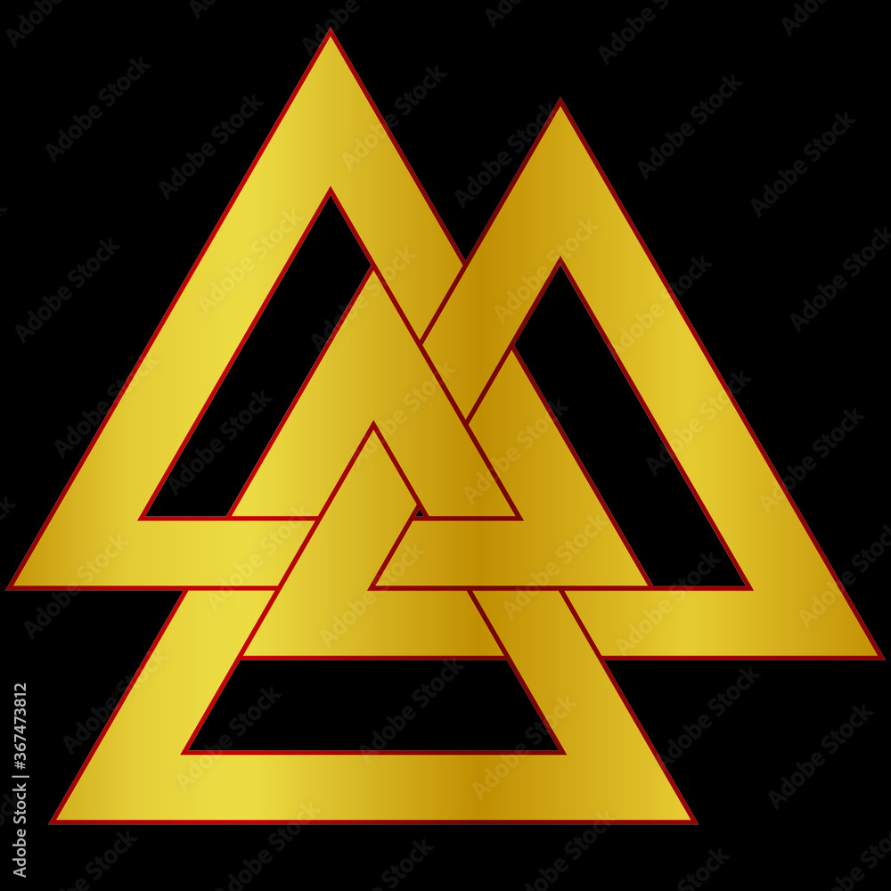 Valknut interlocking triangle magic sacred symbol from norse heathen ...