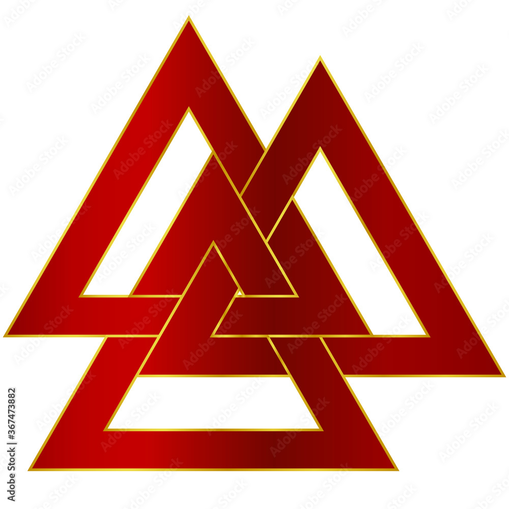 Valknut interlocking triangle magic sacred symbol from norse heathen ...