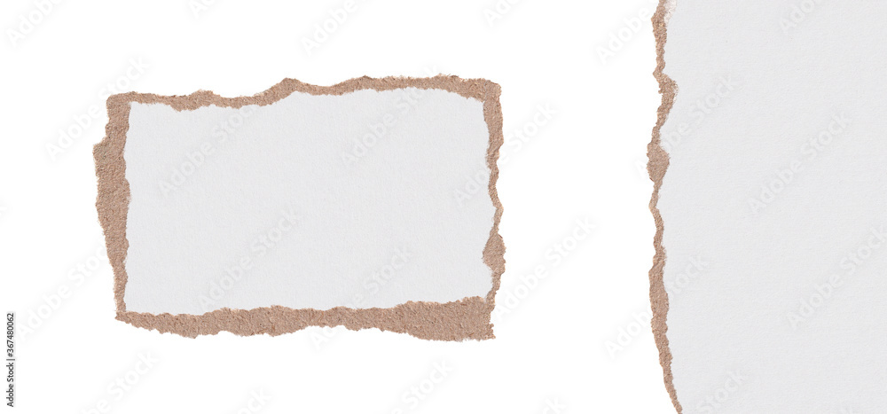 Ripped paper elements. Clip art on white background Stock Photo | Adobe ...