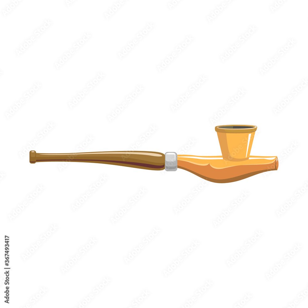 Vector illustration of pipe and marijuana symbol. Web element of pipe ...