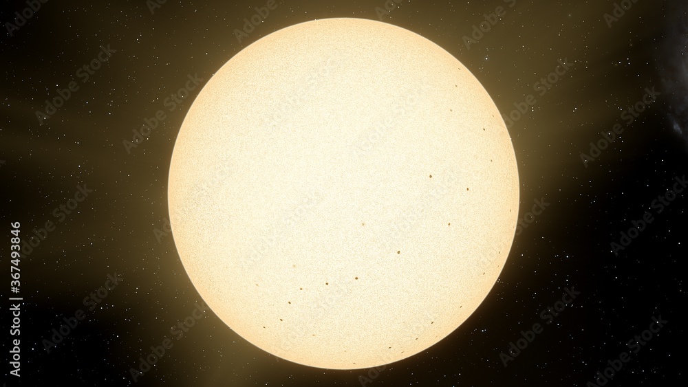 sun in space, close look at a star in space, red dwarf, blue star ...