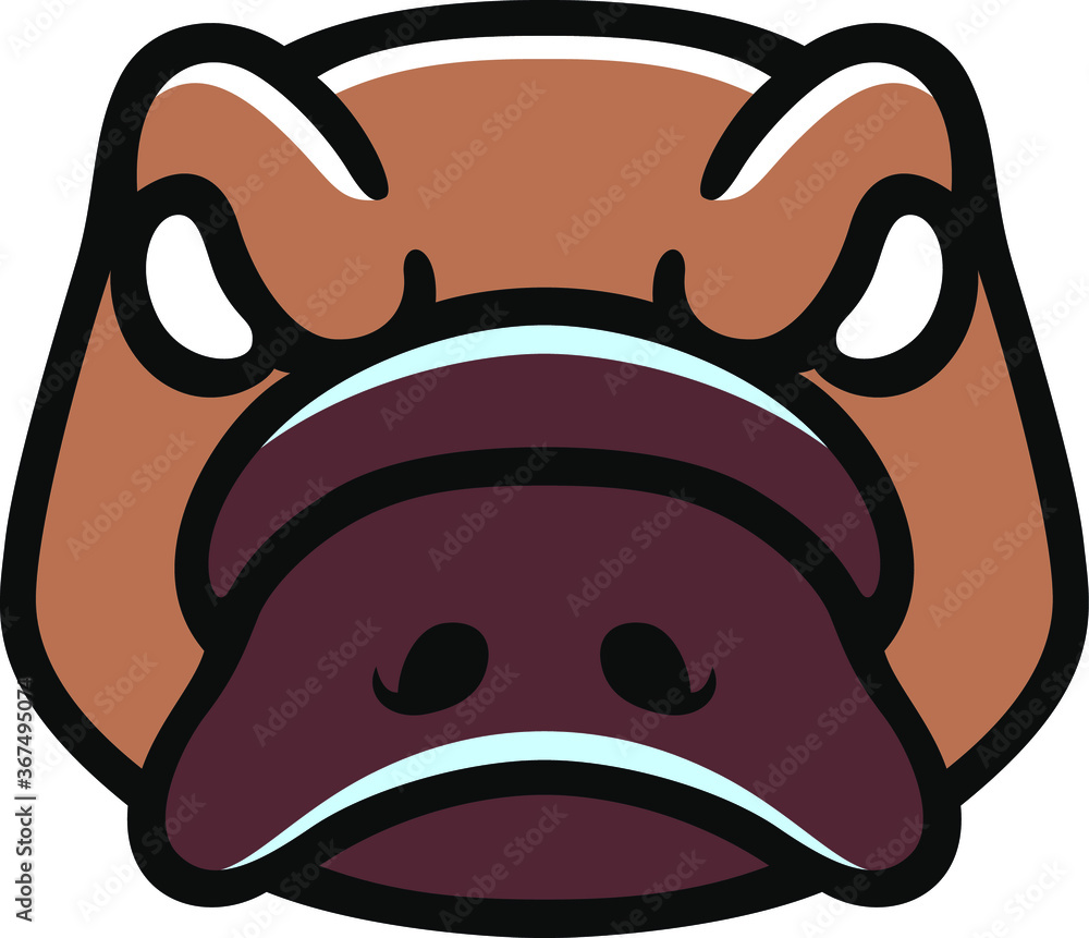 Simple Vector of A Angry Platypus Stock Vector | Adobe Stock
