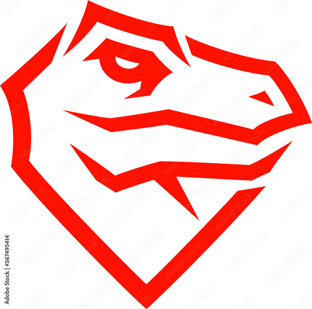 Simple Design of Raptor Head Inside the Crest Logo Stock Vector | Adobe ...