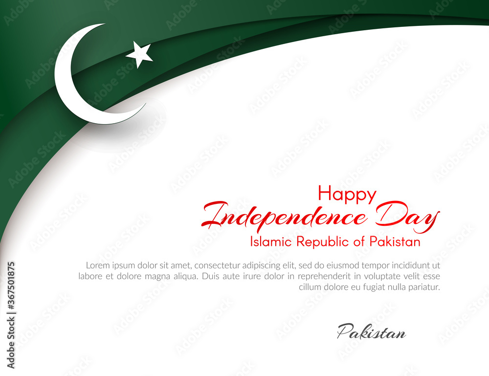 Pakistan flag theme Card with waveform ribbon color of the national ...
