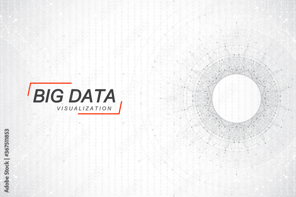 Big data visualization. Big data machine learning algorithms. Data array visualization. Visual ...