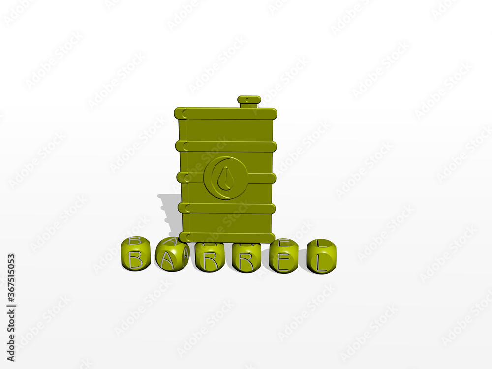 3D graphical image of barrel vertically along with text built by ...