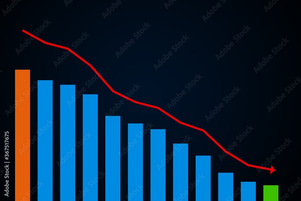 Stock market coronavirus impact in 2020 abstract financial chart with ...