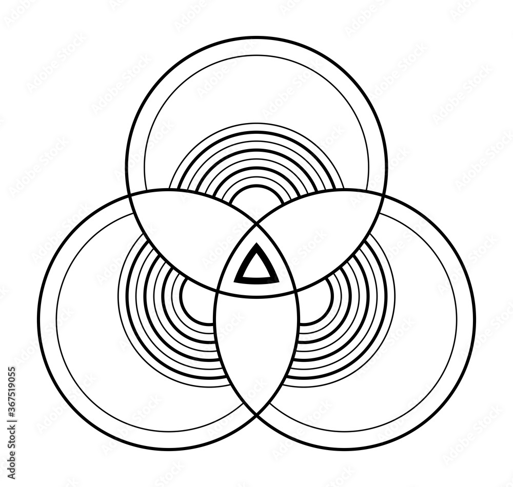 Abstract geometric symbol, pattern of intersecting and overlapping ...